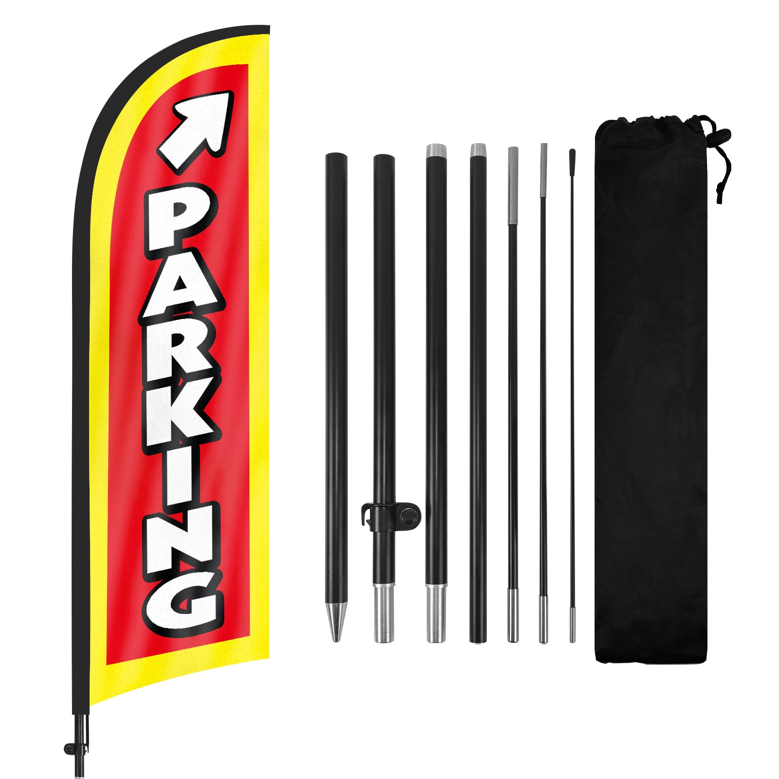 8Ft Parking Feather Flag with Pole & Stake - FSFlag