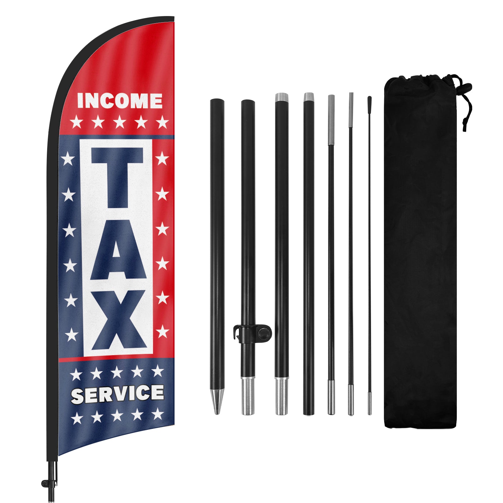 8ft Income Tax Service Feather Flag with Pole and Stake - FSFlag