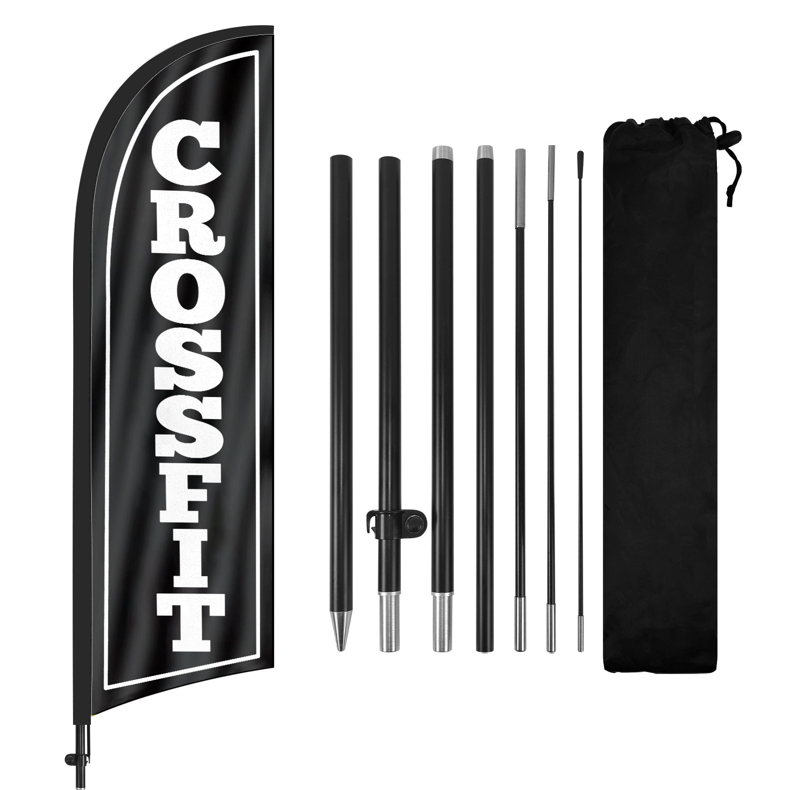 8Ft Crossfit Feather Flag Kit for Business - FSFlag