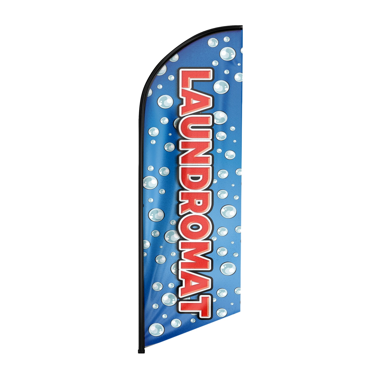 Laundromat Signs-8ft Blud Laundromat Feather Flag- FSFlag
