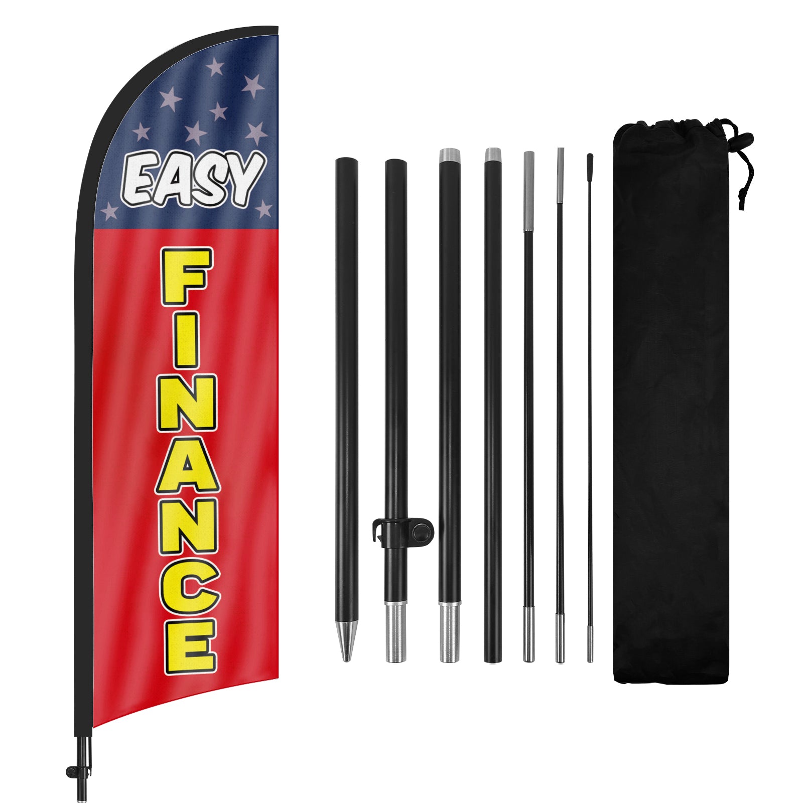 8ft Easy Finance Feather Flag with Pole and Stake - FSFlag