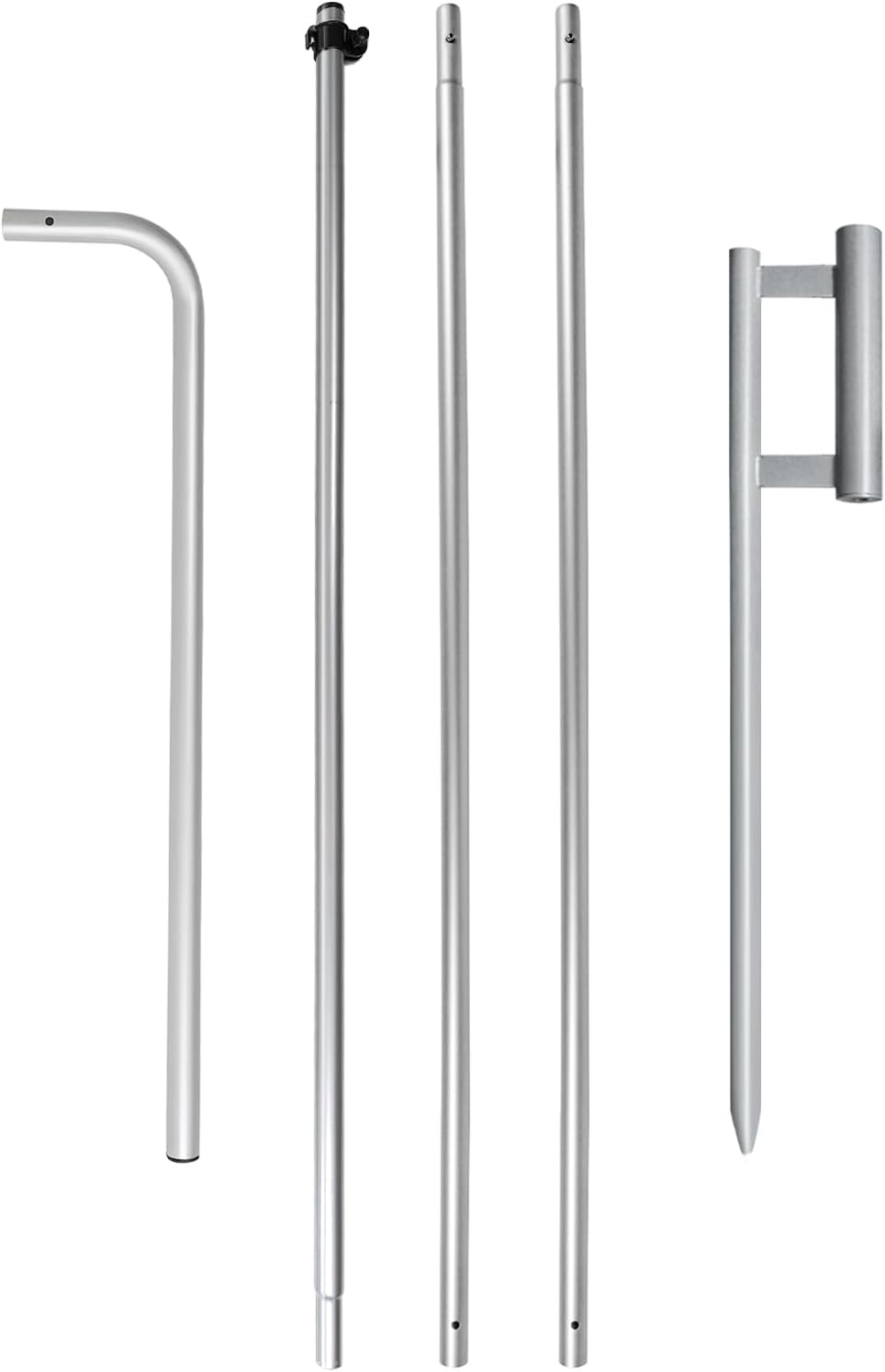 8FT Flag Pole Kit Ground Spike for Rectangle Flags - FSFlag