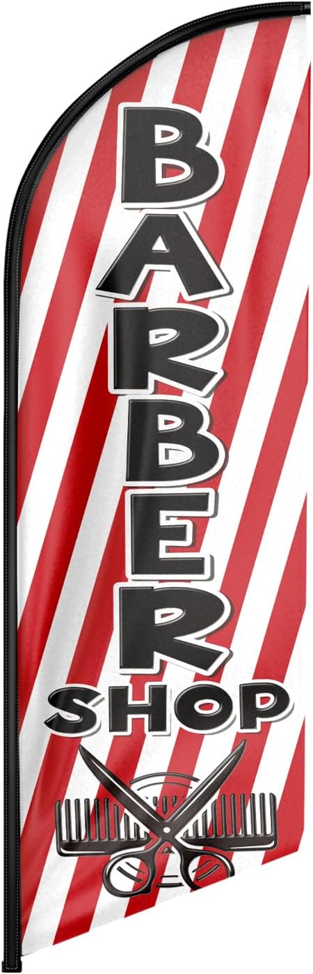 Signs For Barber Shop-8FT Barber Shop Feather Flag for Barber Shop Bus ...