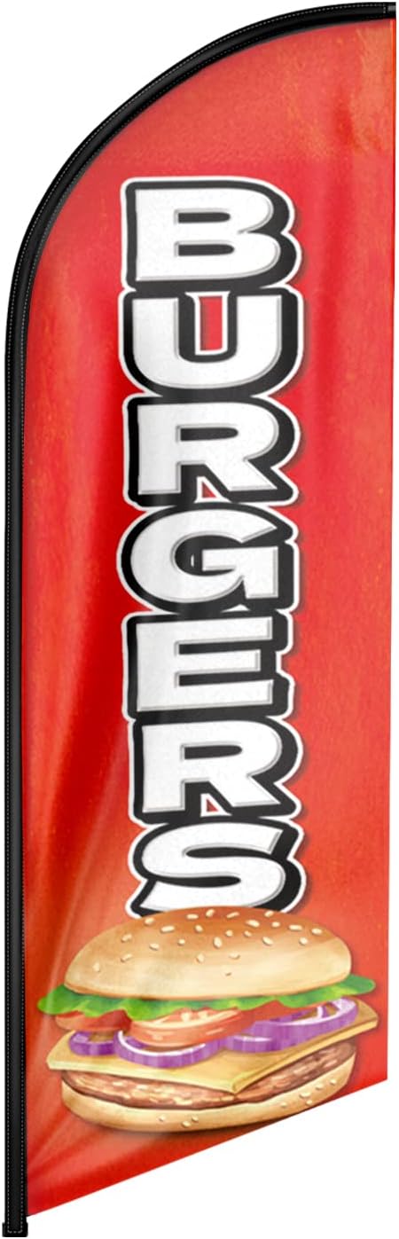 Burgers Sign-8ft Burgers Feather Flag! – FSFlag
