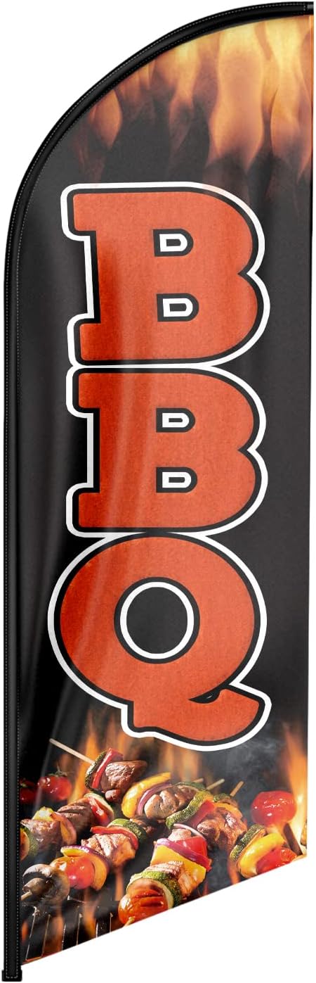 BBQ Flags-8ft Red BBQ Feather Flag! – FSFlag