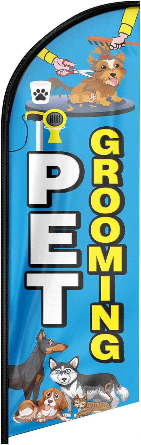 Pet Grooming Signs-8ft Pet Grooming Feather Flag – FSFlag