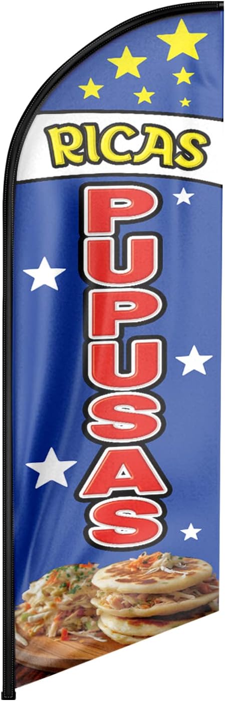 Mexican Food Banner-8ft Ricas Pupusas Feather Flag! – FSFlag