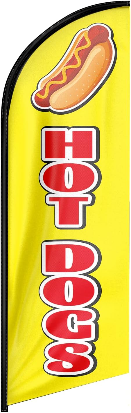 Hot Dog Flags-8ft Hot Dogs Feather Flag! – FSFlag