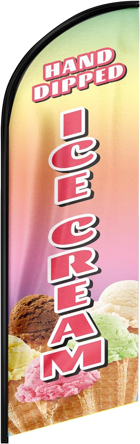 Ice Cream Flag-8ft Hand Dipped Ice Cream Feather Flag – FSFlag