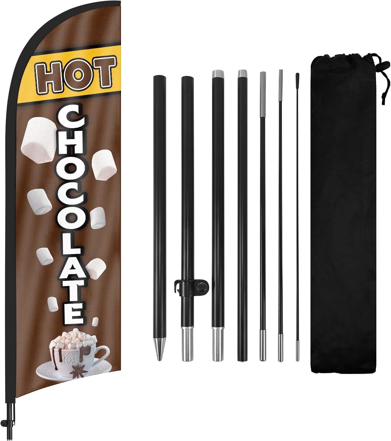 Hot Chocolate Bar Sign-8ft Hot Chocolate Feather Flag Kit with Pole an ...