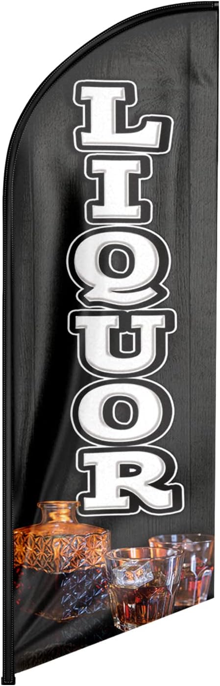 Liquor flags-8ft Black Liquor Feather Flag – FSFlag