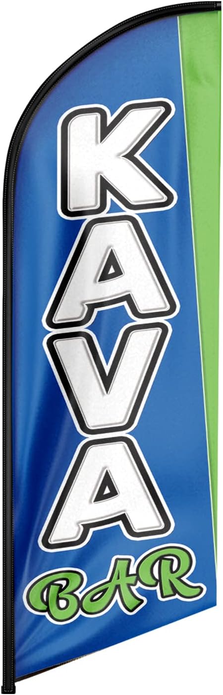 Kava Bar Feather Flag: Advertising Banner for Kava Bar Business – FSFlag