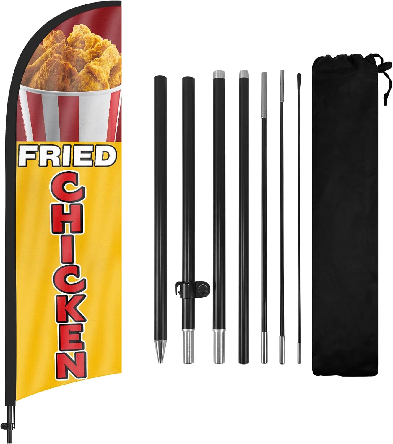 Fried Chicken Flag Kit-8ft Feather Flag Pole Kit- FSFlag