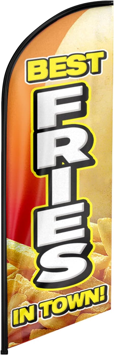 Flag Signs For Business-8ft Fries Feather Flag! – FSFlag