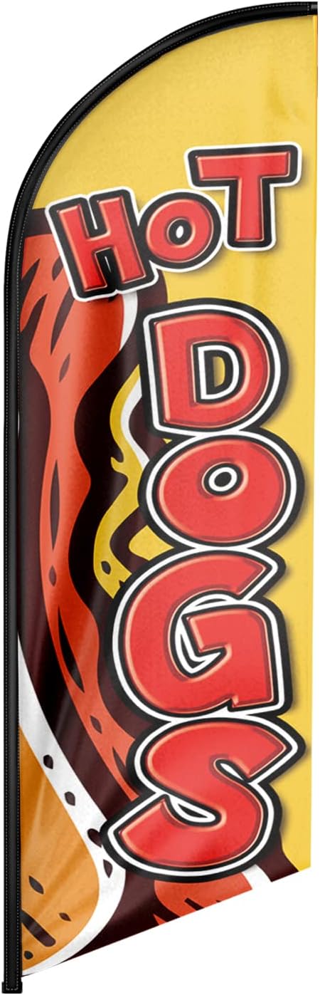 Hot Dog Flags-8Ft Yellow Hot Dogs Feather Flag for Hot Dogs Business ...