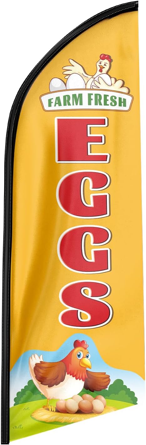 Egg Flag-8ft Farm Fresh Eggs Feather Flag – FSFlag