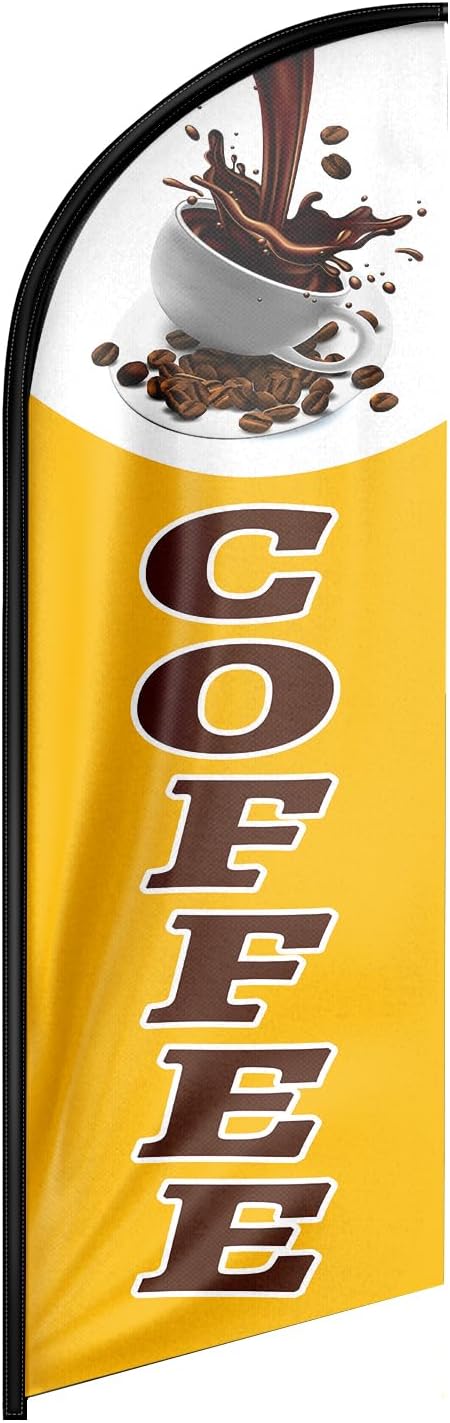 Coffee Flag-8ft Yellow Coffee Feather Flag! – FSFlag