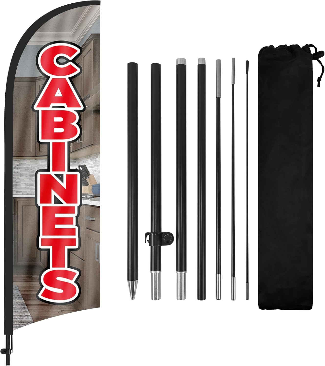 8ft Cabinets Feather Flag with Pole and Stake - FSFlag