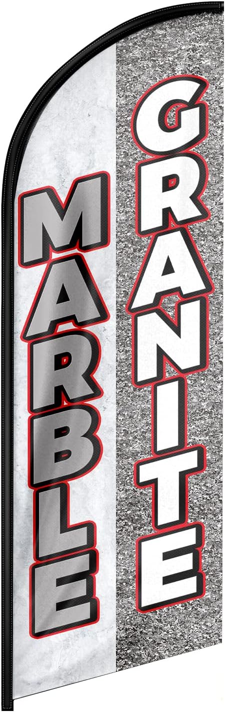 Marble Granite Feather Flag: Advertising Banner for Marble Granite Bus ...