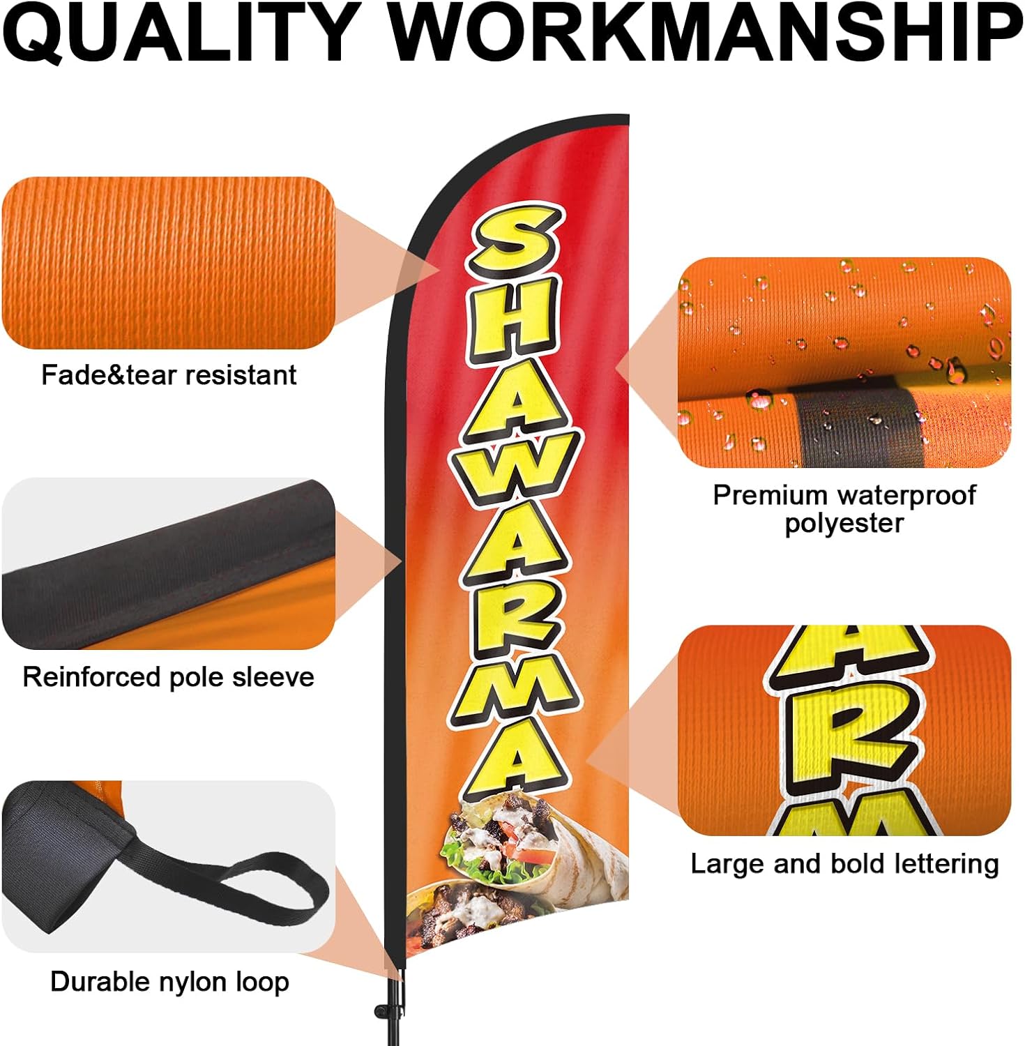 Shawarma sign Kit-8ft Shawarma Feather Flag with Pole and Stake – FSFlag