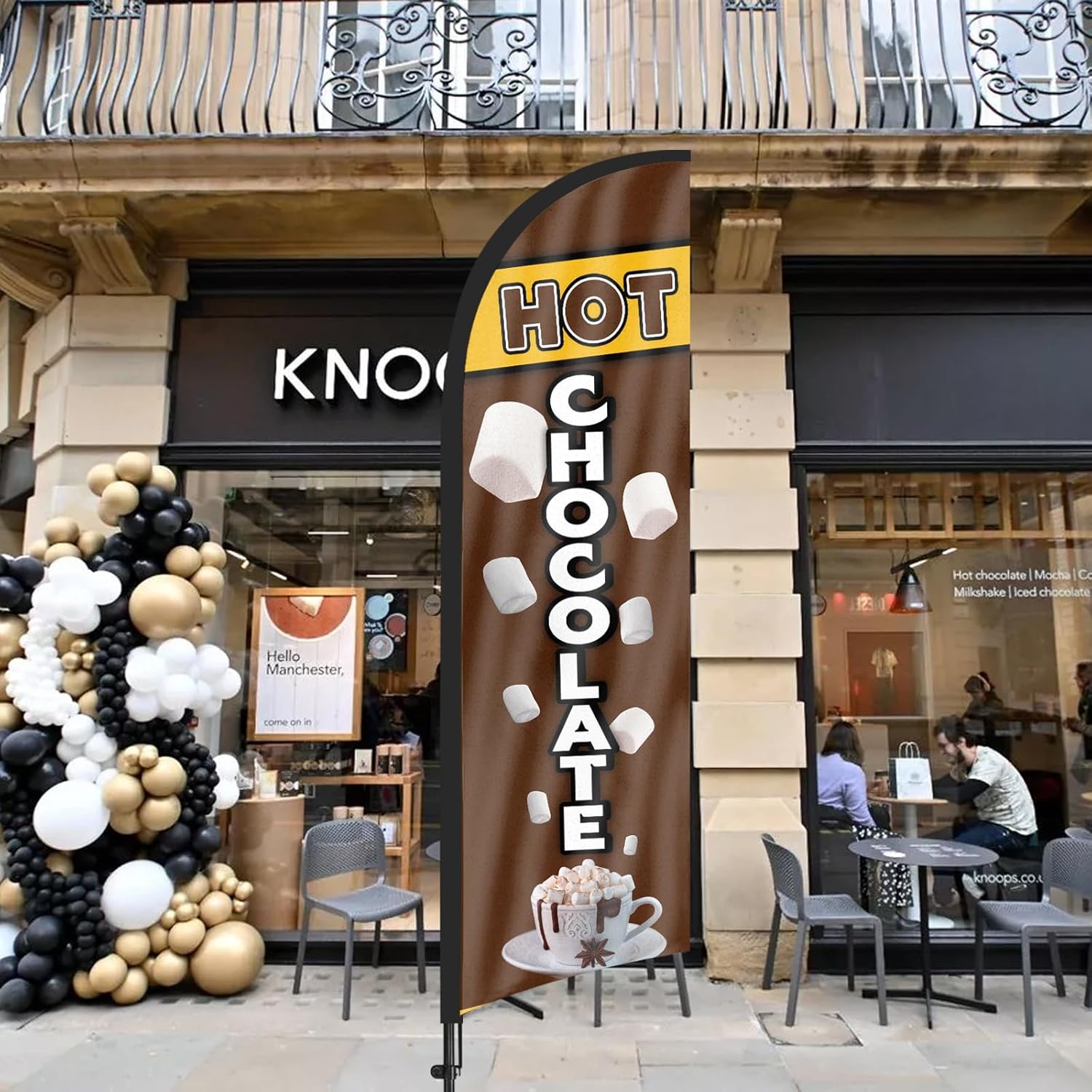 Hot Chocolate Bar Sign-8ft Hot Chocolate Feather Flag Kit with Pole an ...