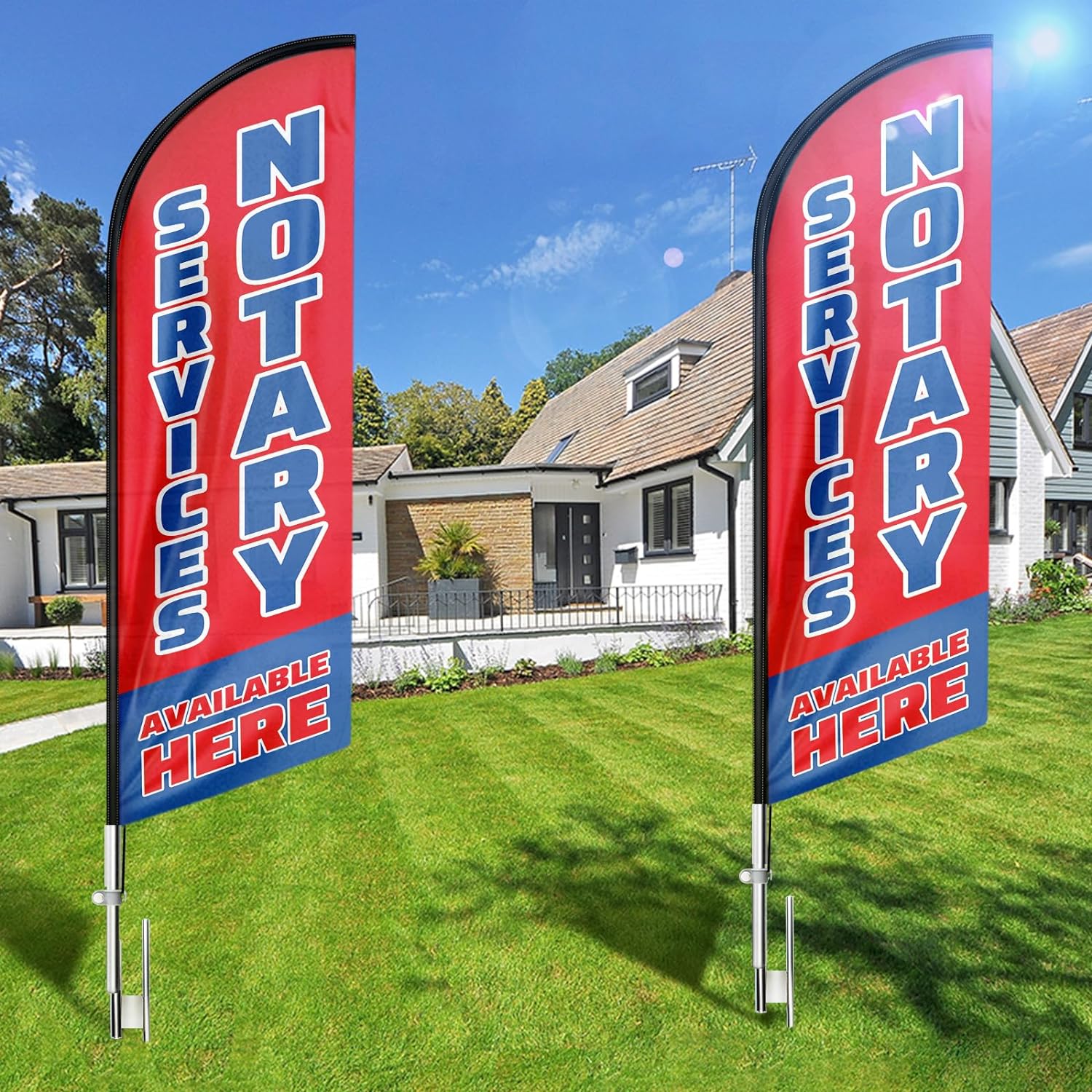 Notary Services Sign-8ft Notary Services Available Here Feather Flag ...