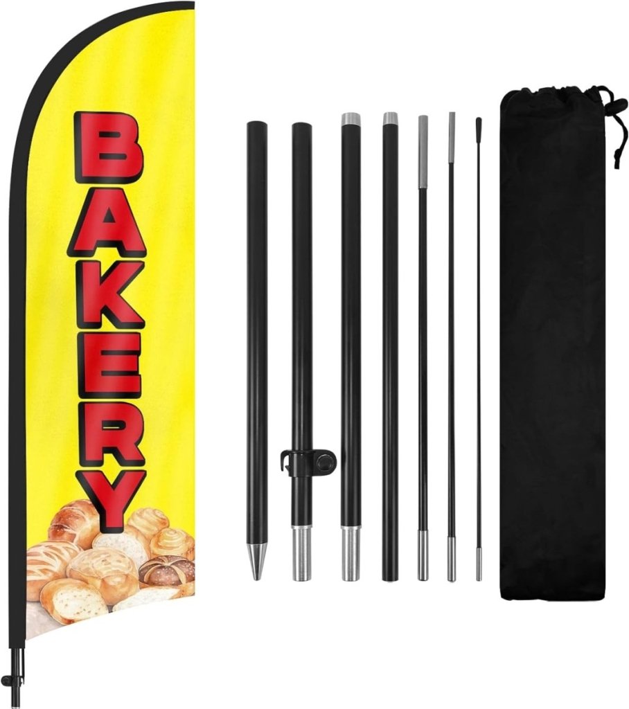 8ft Bakery Sign Feather Flag Pole Kit- FSFlag