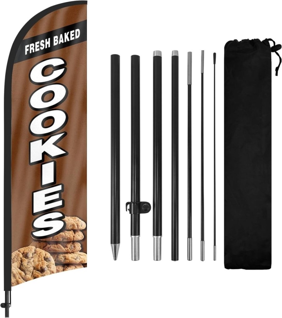 8ft Fresh Baked Cookies Sign Feather Flag Pole Kit- FSFlag