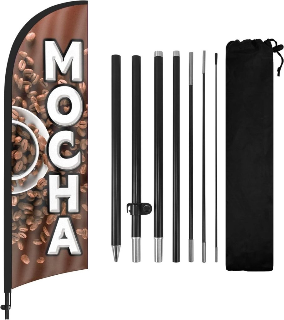 8ft Mocha Feather Flag Kit with Pole and Stake - FSFlag
