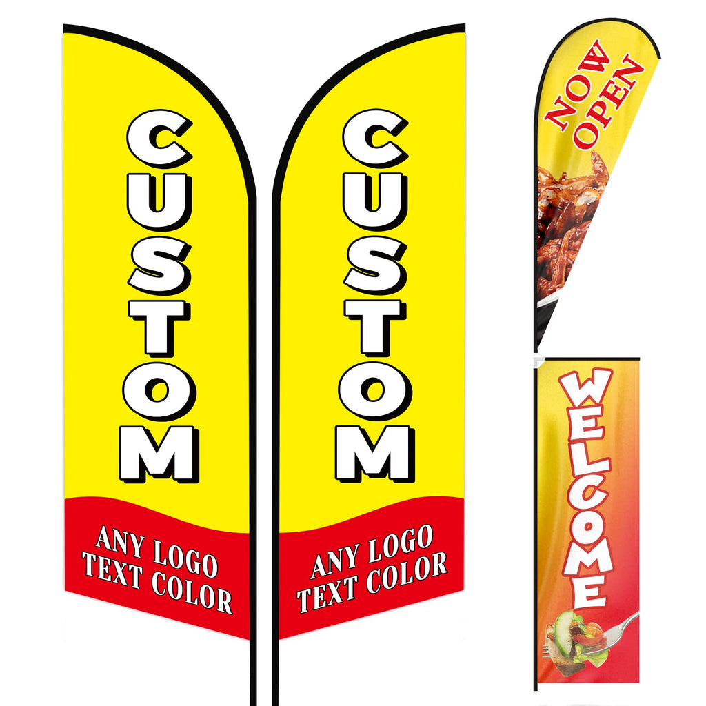 Custom Blade Flags-Various Sizes, Single/Double-Sided, Personalized Lo ...