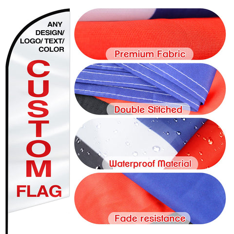 Custom Blade Flags-Various Sizes, Single/Double-Sided, Personalized Lo ...